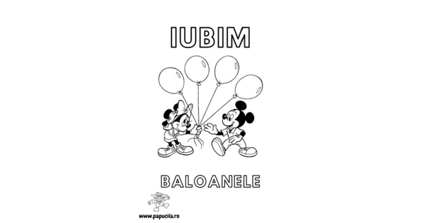 Mickey si Minnie, plansa de colorat